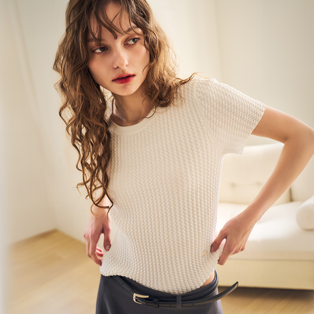 퀸잇 - WOMAN 텍스처드 하프 니트 [4COL] / WBD2L05534