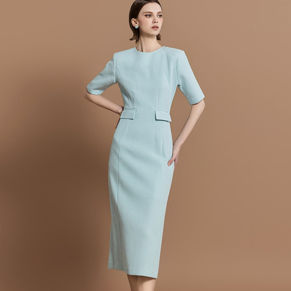 퀸잇 - D4887 포켓 슬림 원피스