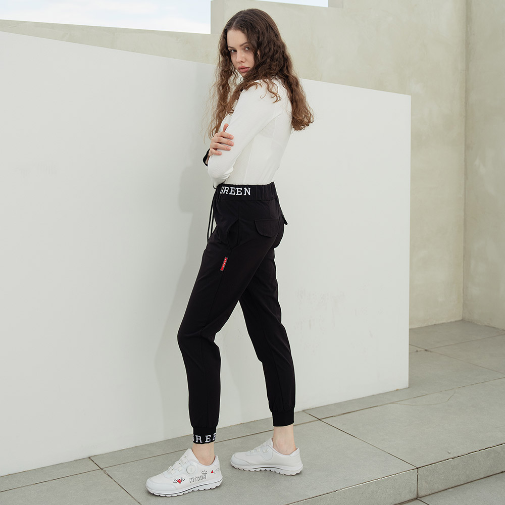 퀸잇 - 로고밴딩 조거 골프바지 여성골프팬츠